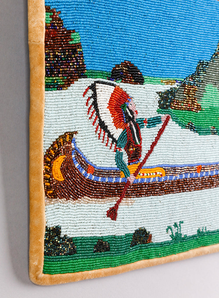 Plateau Pictorial Beaded Bag depicting Chief in Canoe, c. 1970 ...