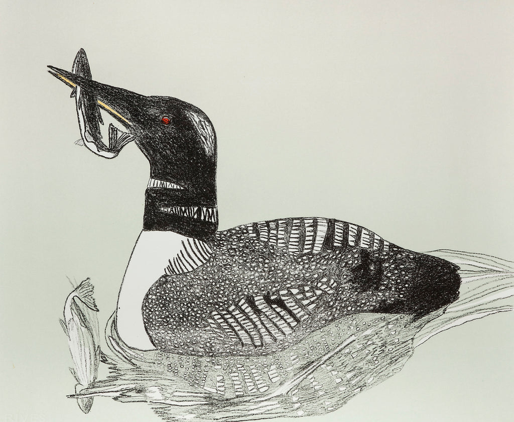 Tuulik (Loon) Print, 1990 by Mayoreak Ashoona, Inuit – Quintana Galleries