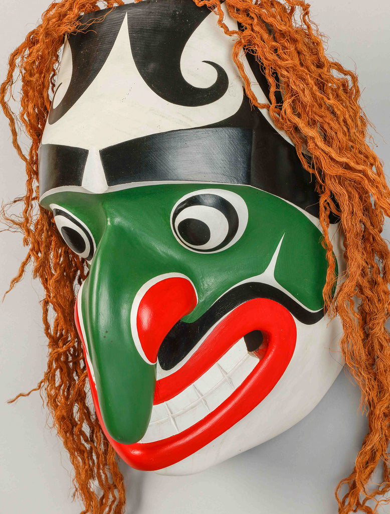 Mask depicting Nułamał (Fool), 1985, by Simon Dick, Kwakwaka'wakw ...