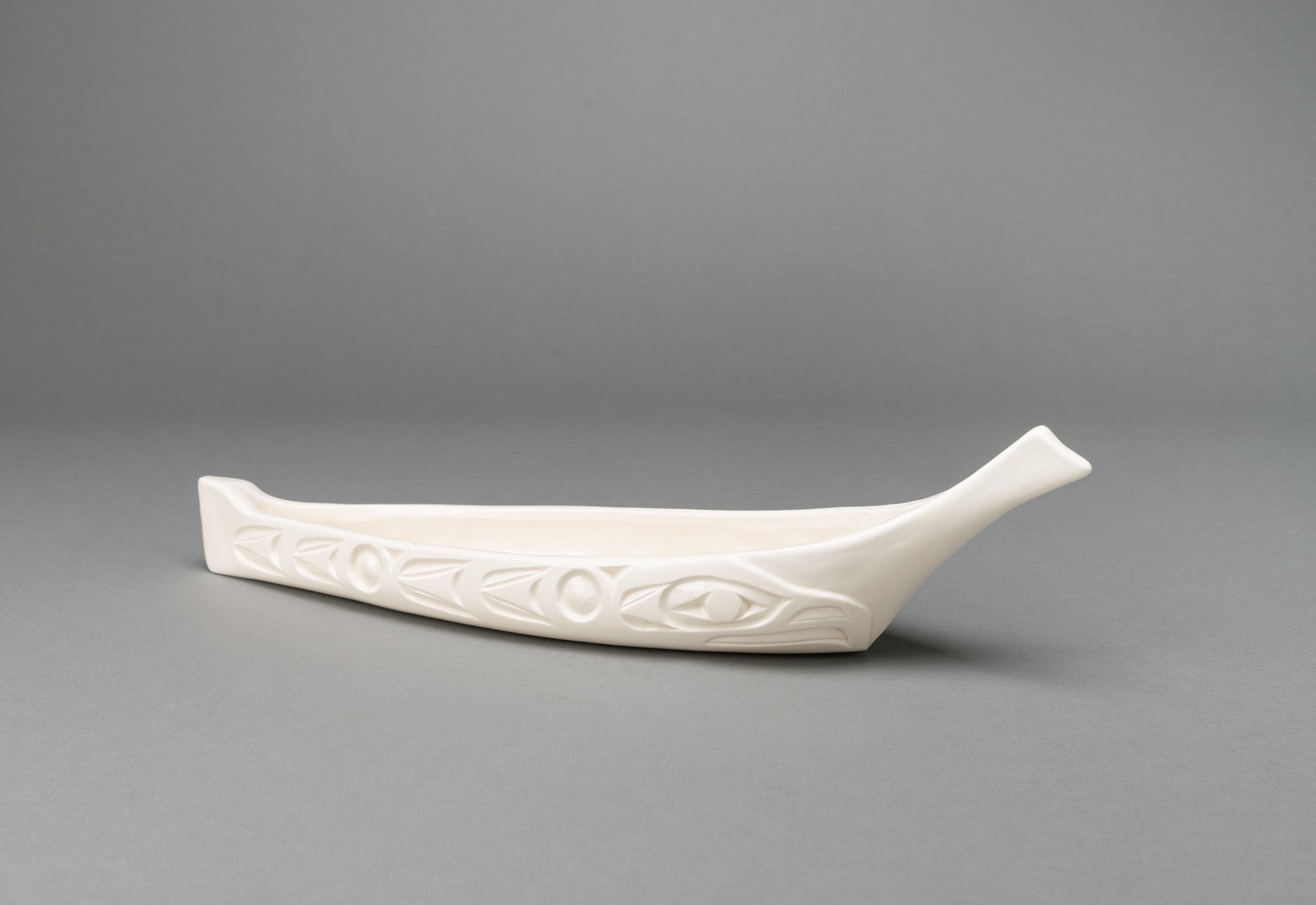 Ceramic Model Canoe by Noel Brown, Coast Salish – Quintana Galleries