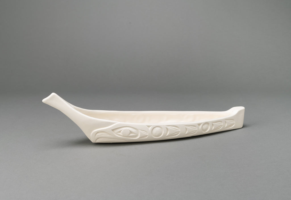Ceramic Model Canoe by Noel Brown, Coast Salish – Quintana Galleries