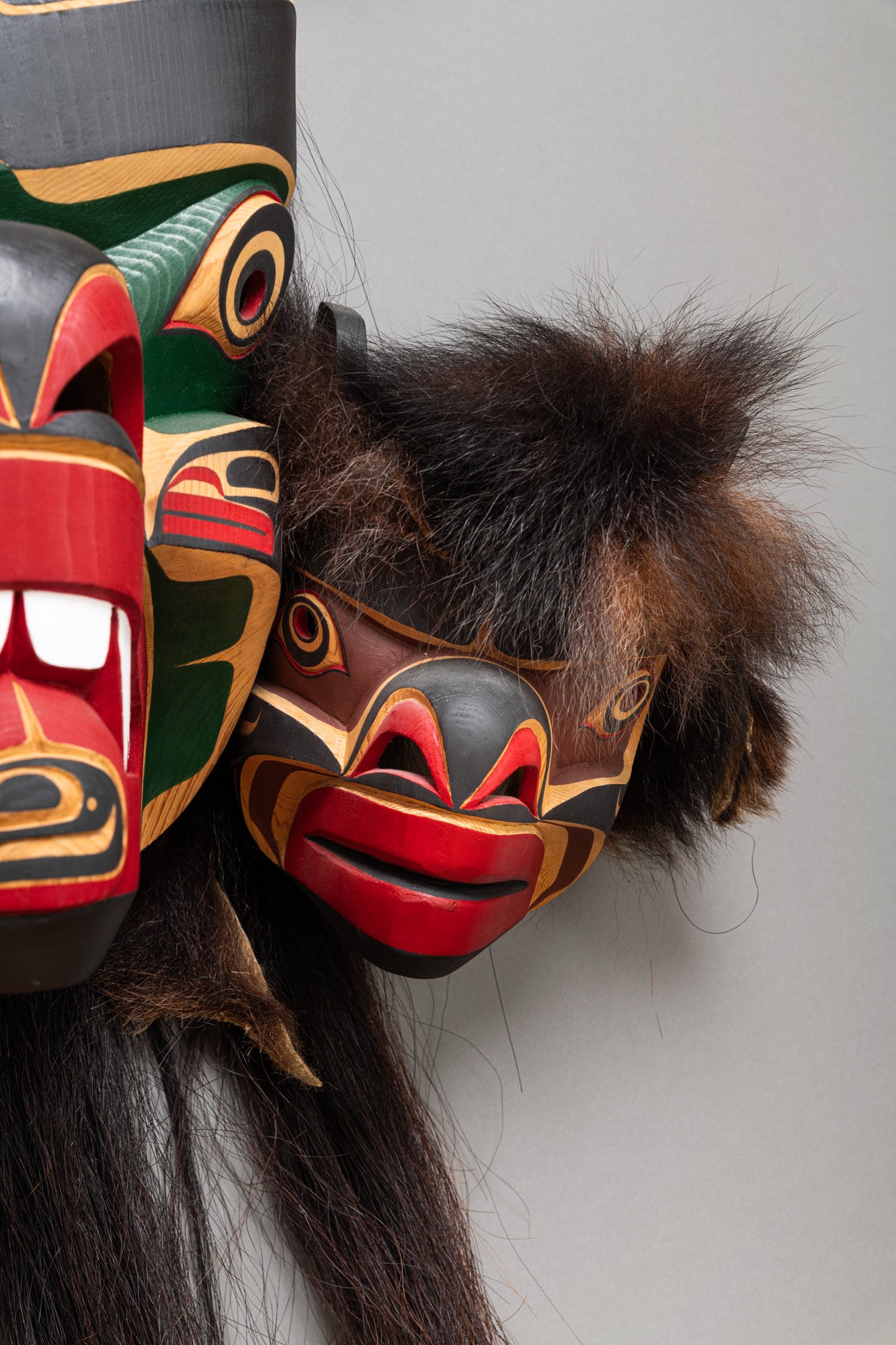 Bear Mother and Raven Mask by Derald Scoular, Salish First Nation ...