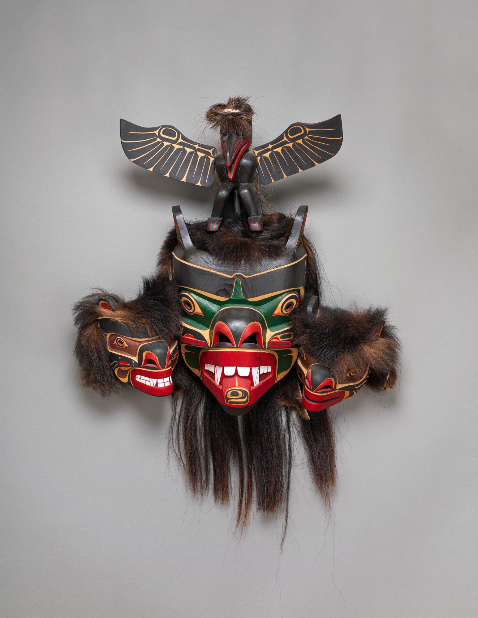 Bear Mother and Raven Mask by Derald Scoular, Salish First Nation ...