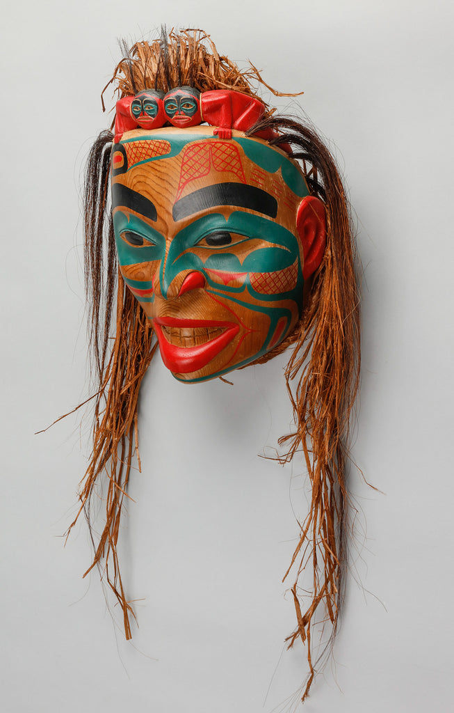 Mask depicting Bear Mother with Children by Janice Morin, Cree ...