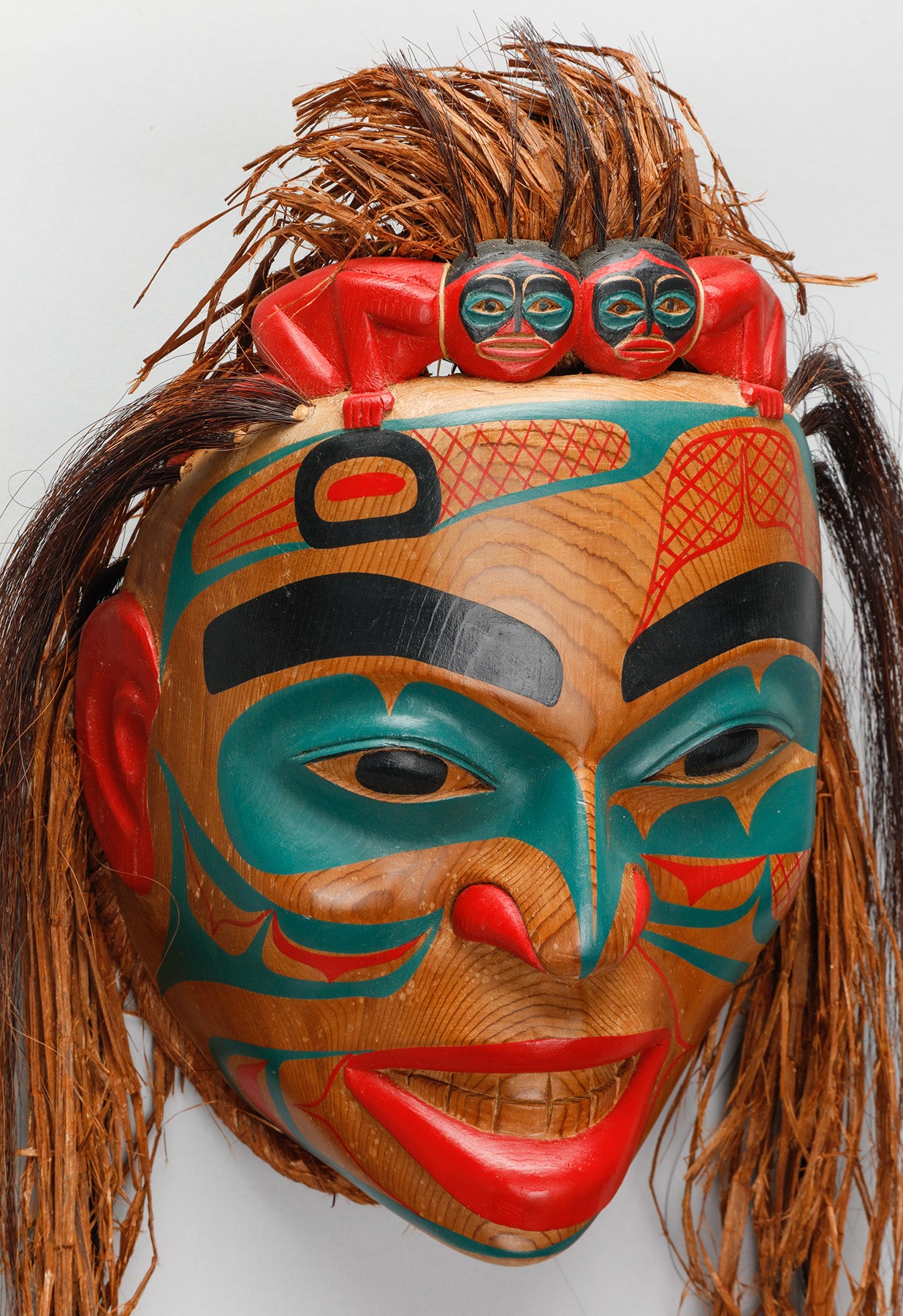 Mask depicting Bear Mother with Children by Janice Morin, Cree ...