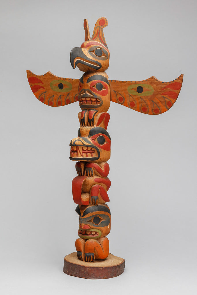 Vintage Coast Salish Model Totem Pole, c. 1940 – Quintana Galleries