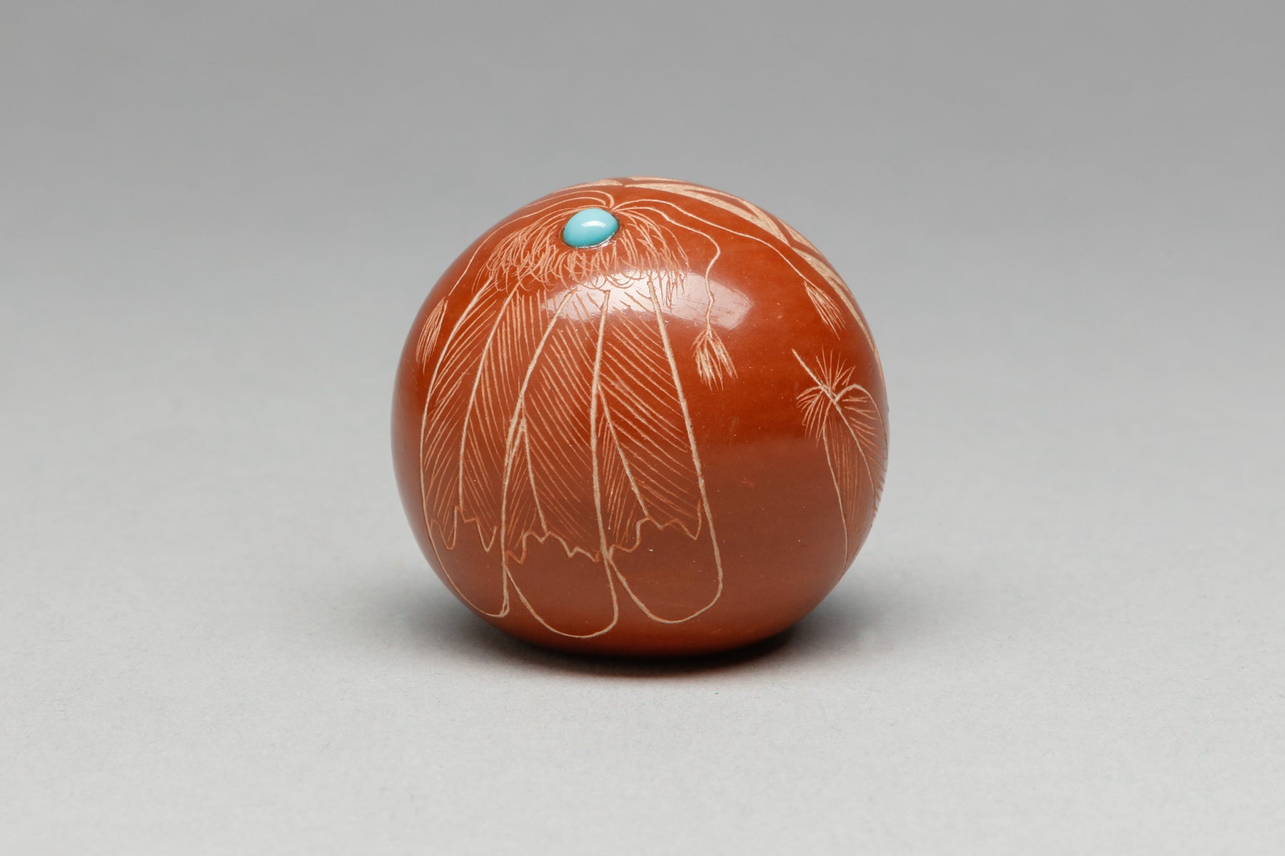 Incised Quail Pot by Elmer Red Starr, Sioux Nation – Quintana Galleries