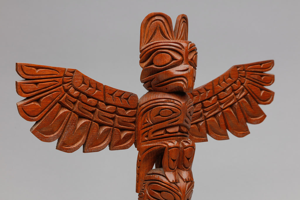 Model Pole of Thunderbird, Bear Holding Mask by Rick Williams, Nuu-cha ...