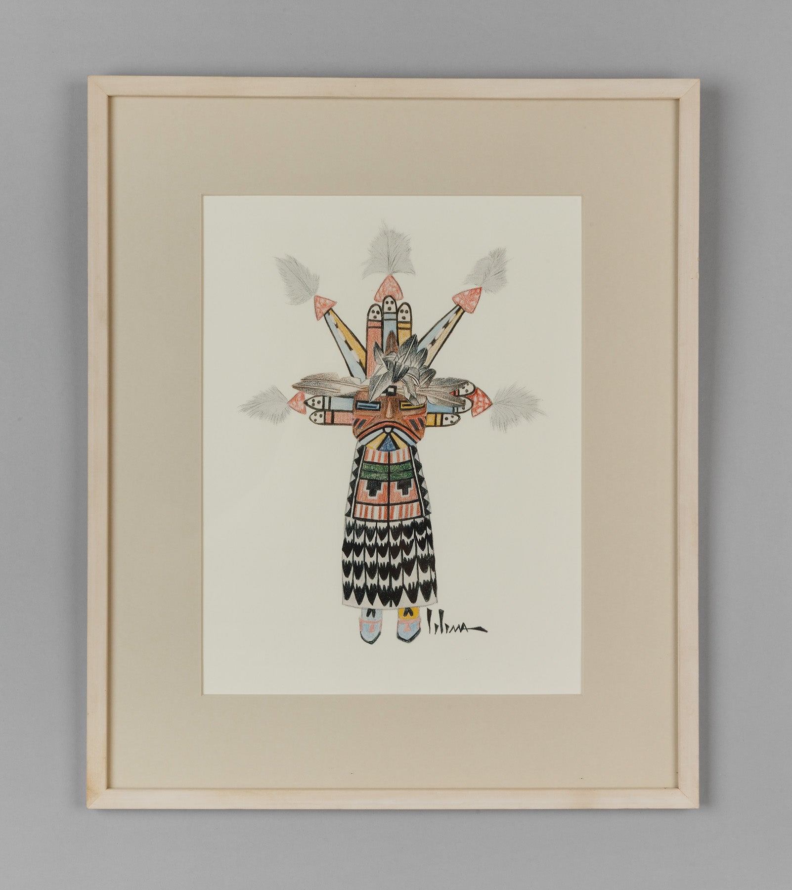 Print depicting a Salako Taka Kachina by Charles Loloma (1921-1991), H – Quintana Galleries