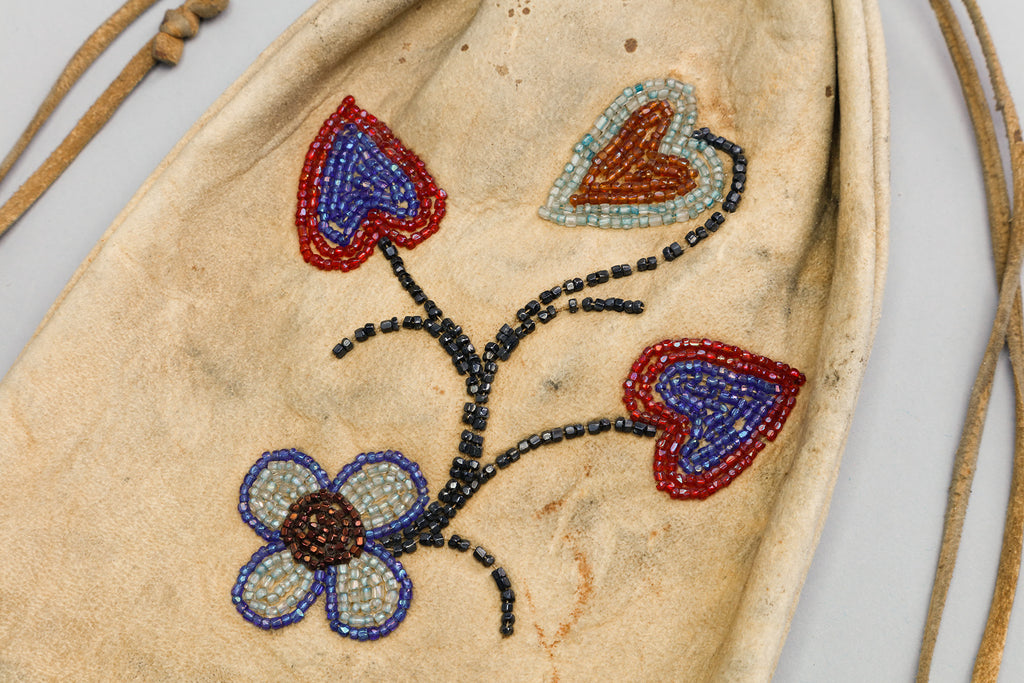 Two Sided Beaded Pouch with Flower Design, c. 1920, Cree Beadwork ...