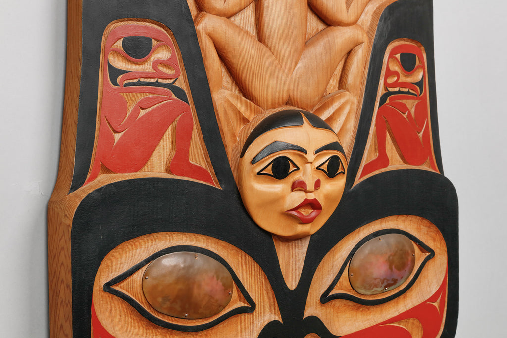 Panel depicting Diving Orca, Frog, & Human by Bradley Hunt, Heiltsuk F ...