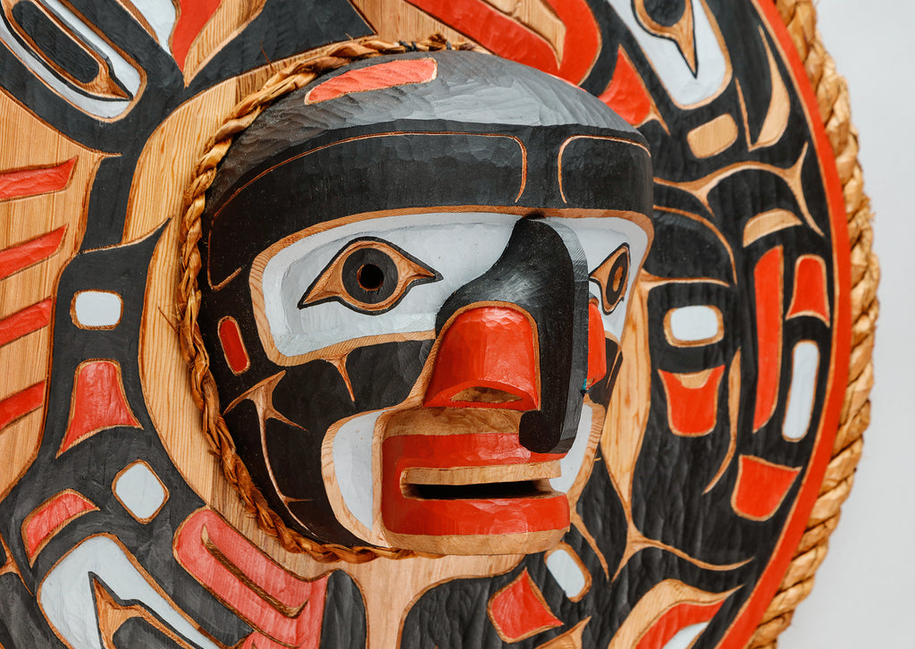 Bear and Salmon Moon Mask by Tim Alfred, Kwakwaka'wakw – Quintana Galleries